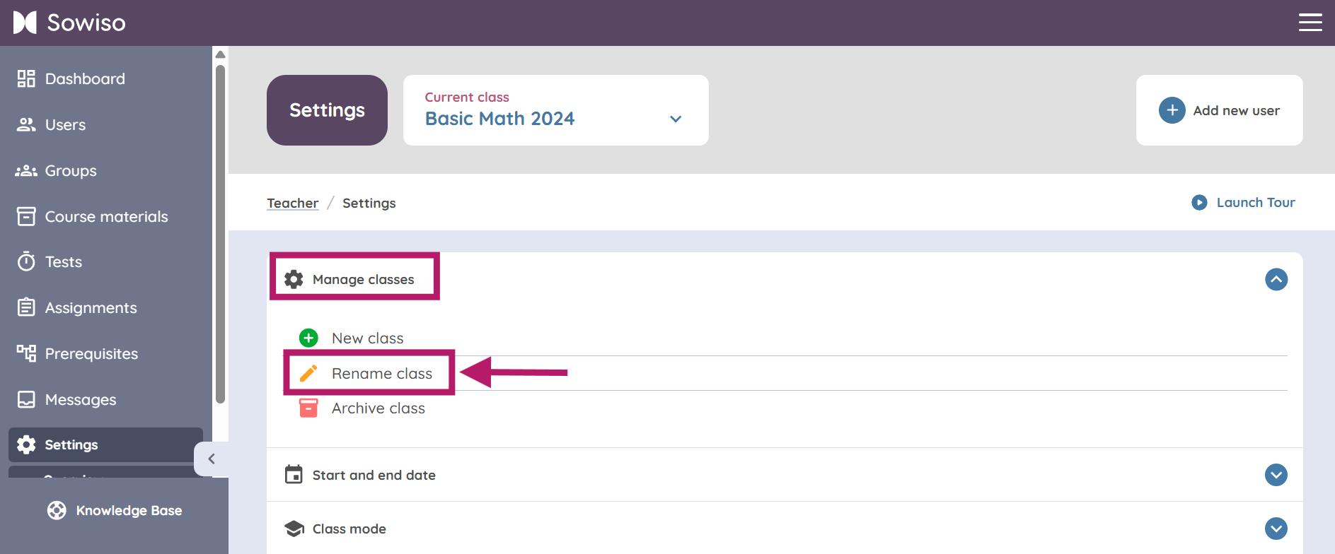 How To Rename A Class New Sowiso Knowledge Base