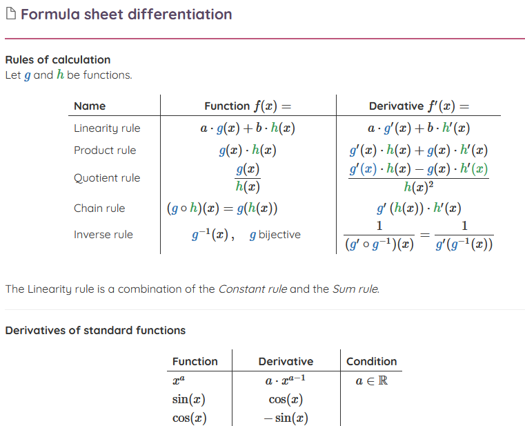 Formula sheets – Sowiso Knowledge base